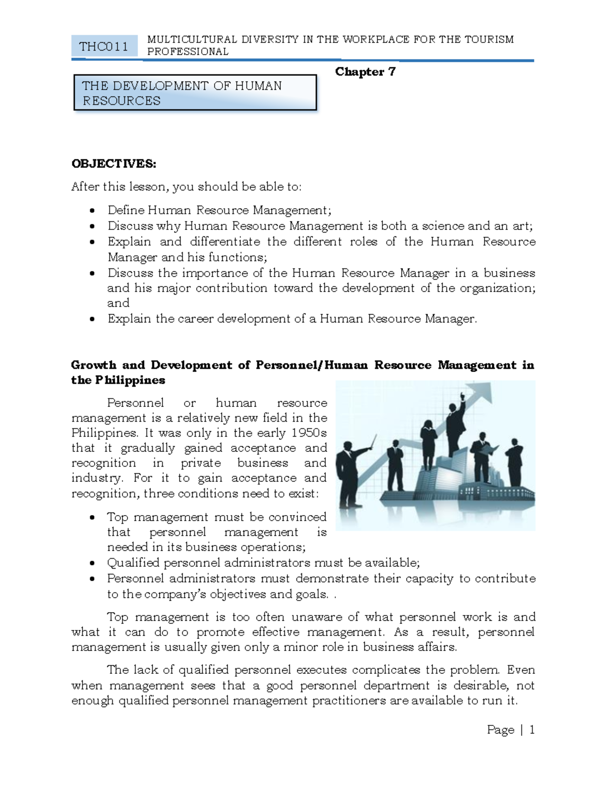 Olthc 011- Chapter 7 - THC PROFESSIONAL Chapter 7 OBJECTIVES: After ...