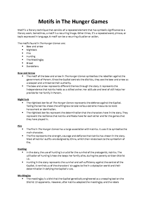 Novel and Concepts - The Hunger Games - Novel and Concepts – The Hunger ...