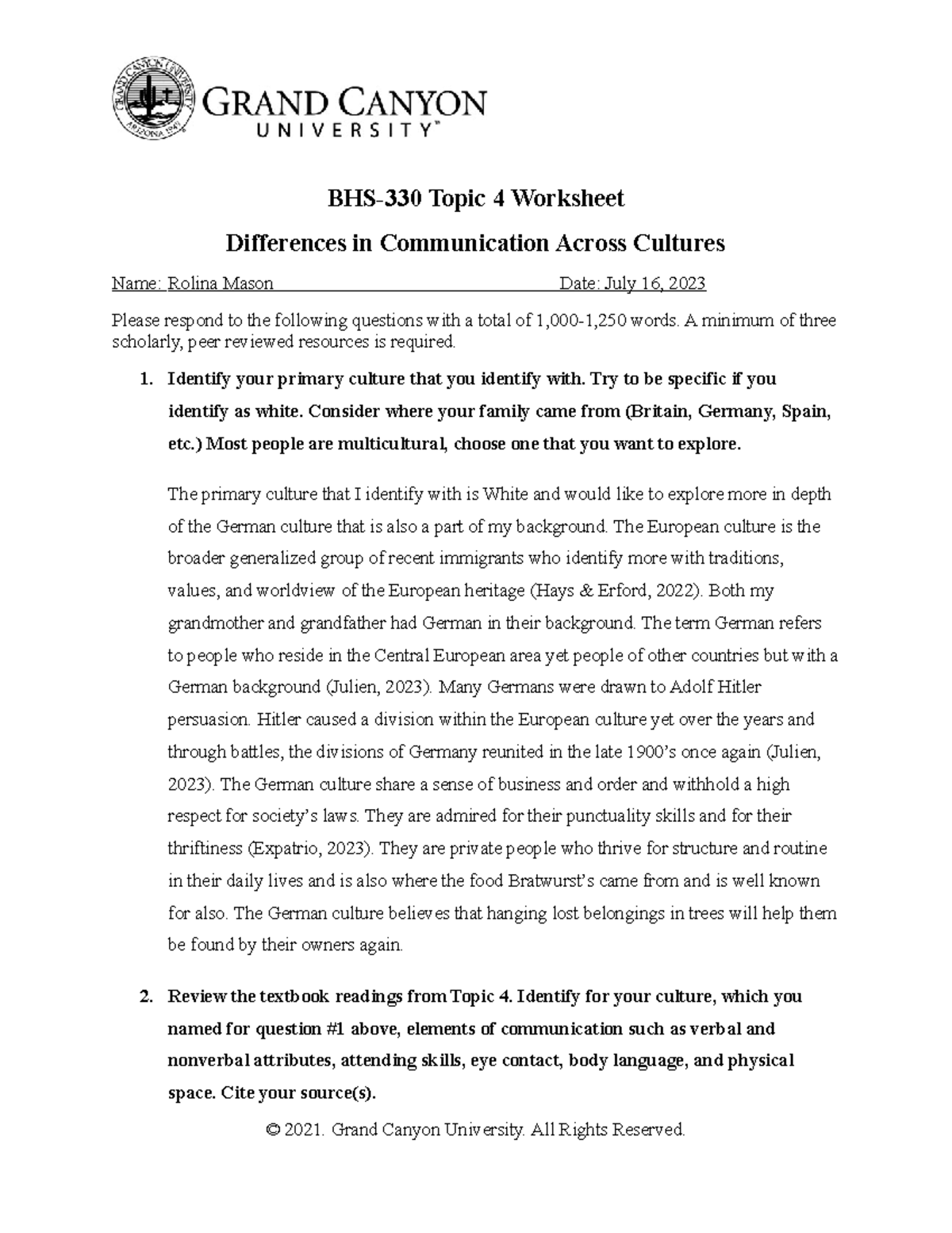 BHS-330 WK4 Differences Worksheet - BHS-330 Topic 4 Worksheet ...