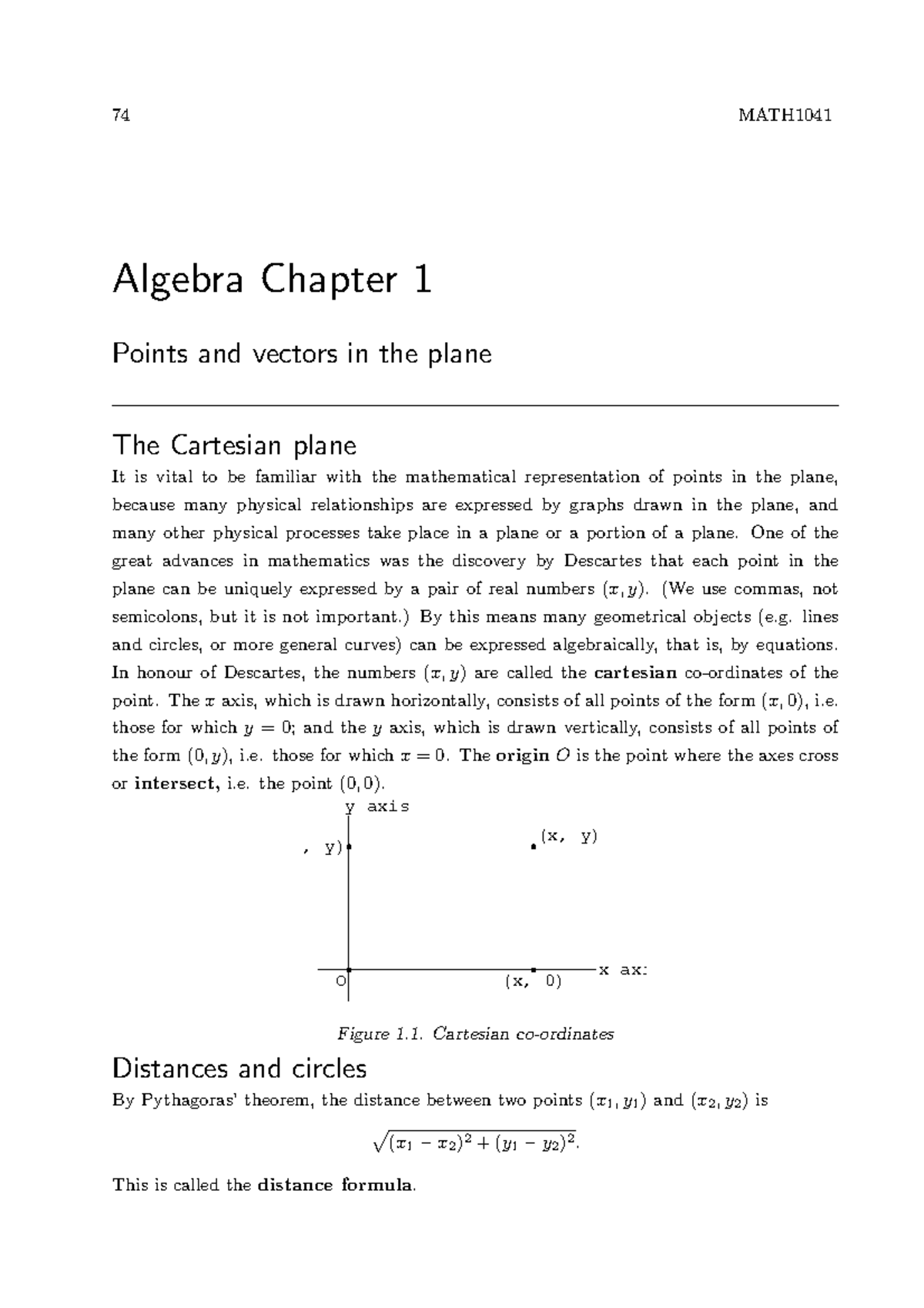 1Aux Alg 1 - algebra chapter 1 notes - 74 MATH1041 Algebra Chapter 1 ...