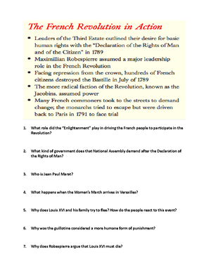 -8.2 French Revolution- Main Events - Event Summarize What happened ...