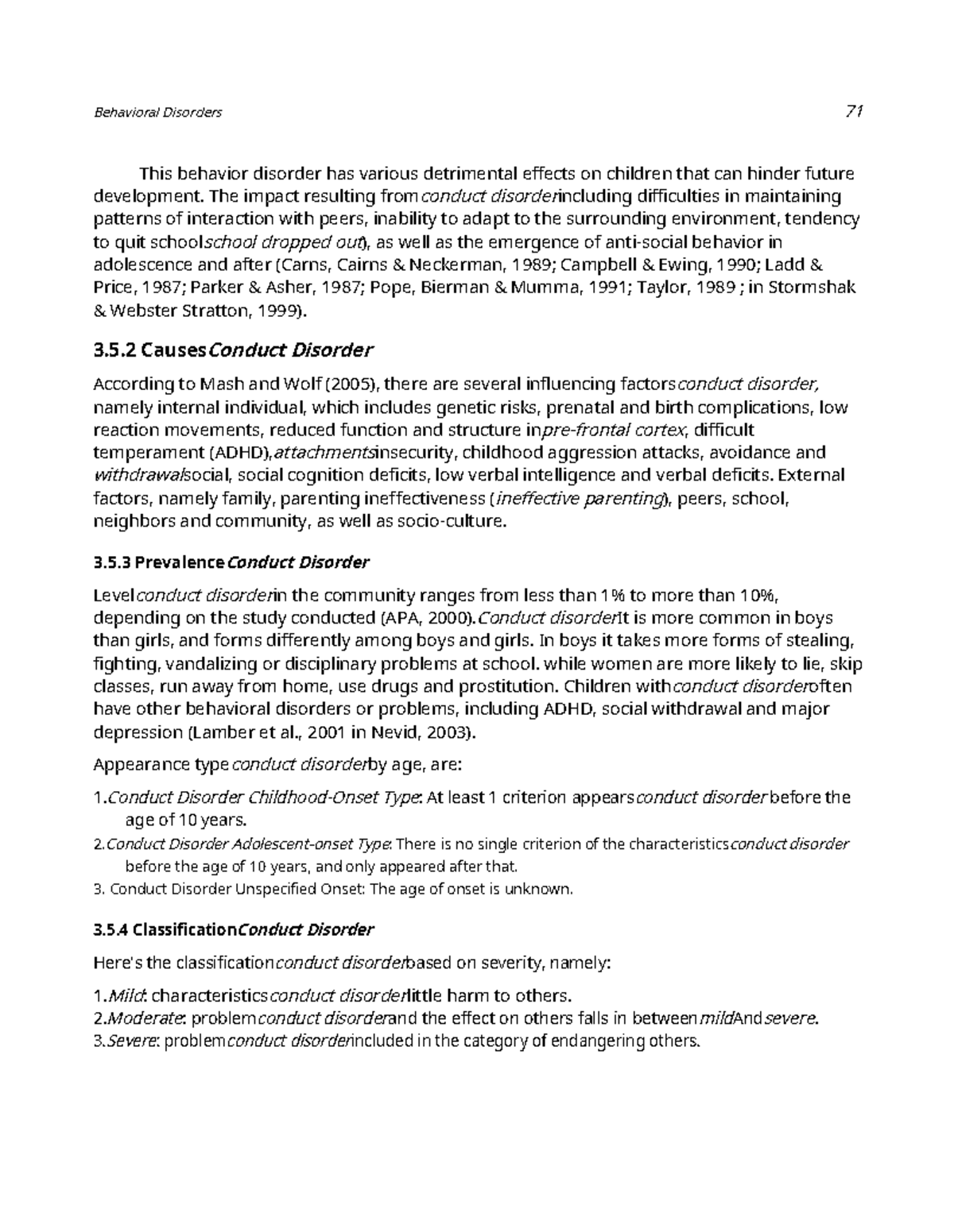 Psychology of Children with Special Needs - Behavioral Disorders 71 ...