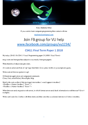 Cs411 Midterm MCQs With References By Moaaz - CS411 Visual Programming Solved MCQS For Midterm ...