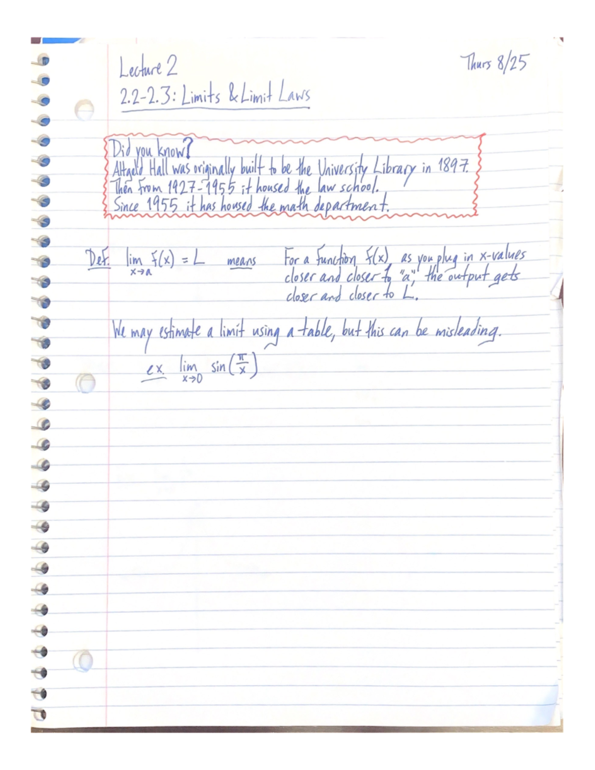 08-25 Lecture Outline - MATH 221 - Illinois - Studocu