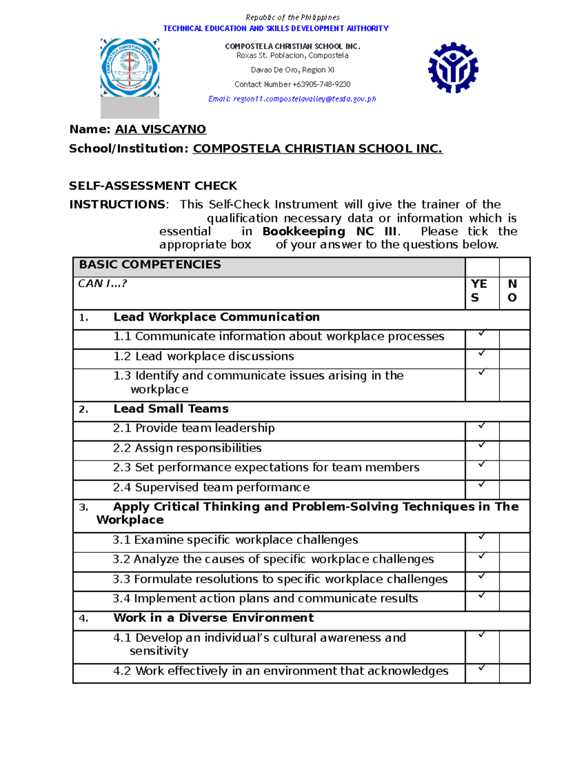 Form-1 - TESDA - TECHNICAL EDUCATION AND SKILLS DEVELOPMENT AUTHORITY ...