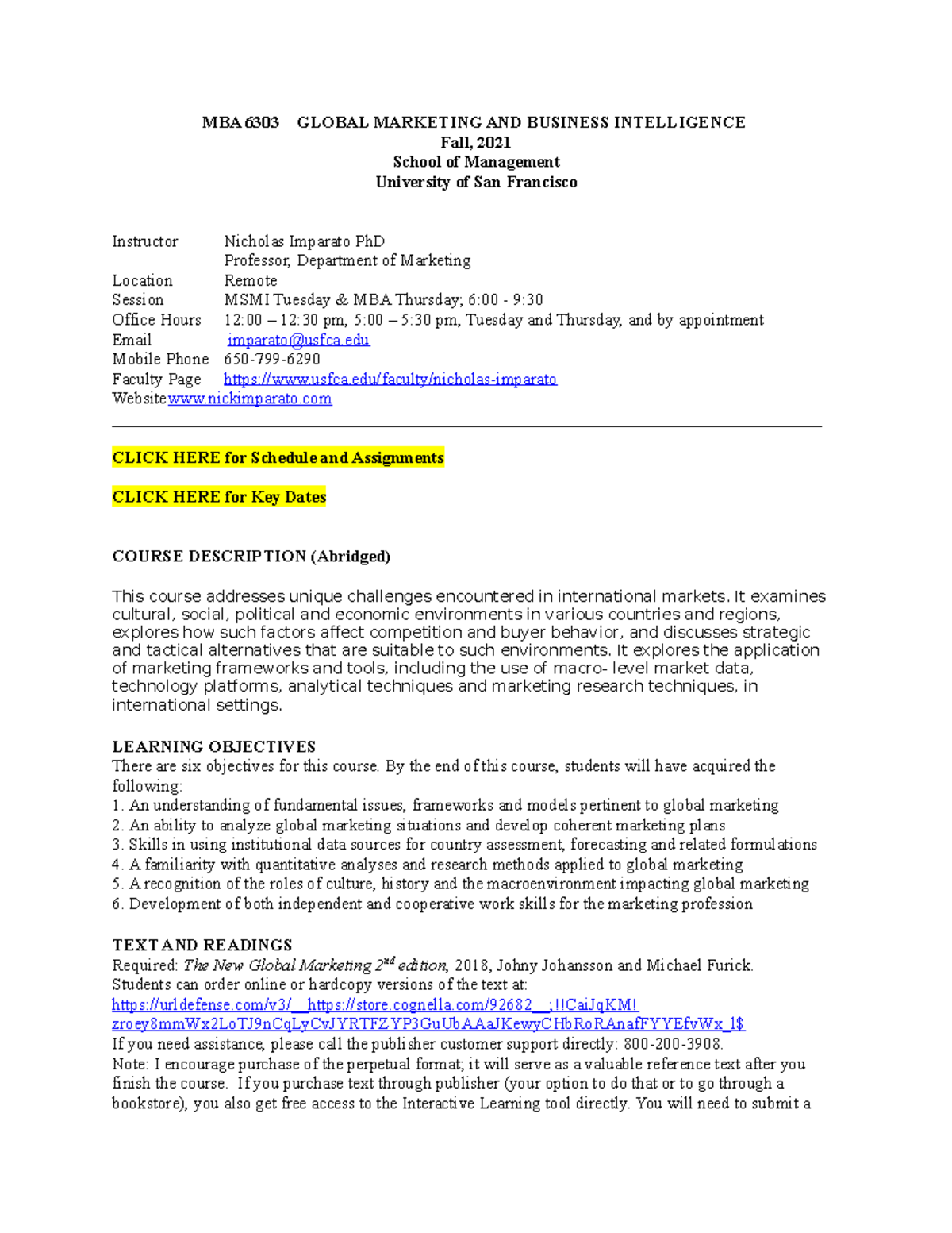 2021 FALL Syllabus Global Marketing & Business Intelligence-3 - MBA ...