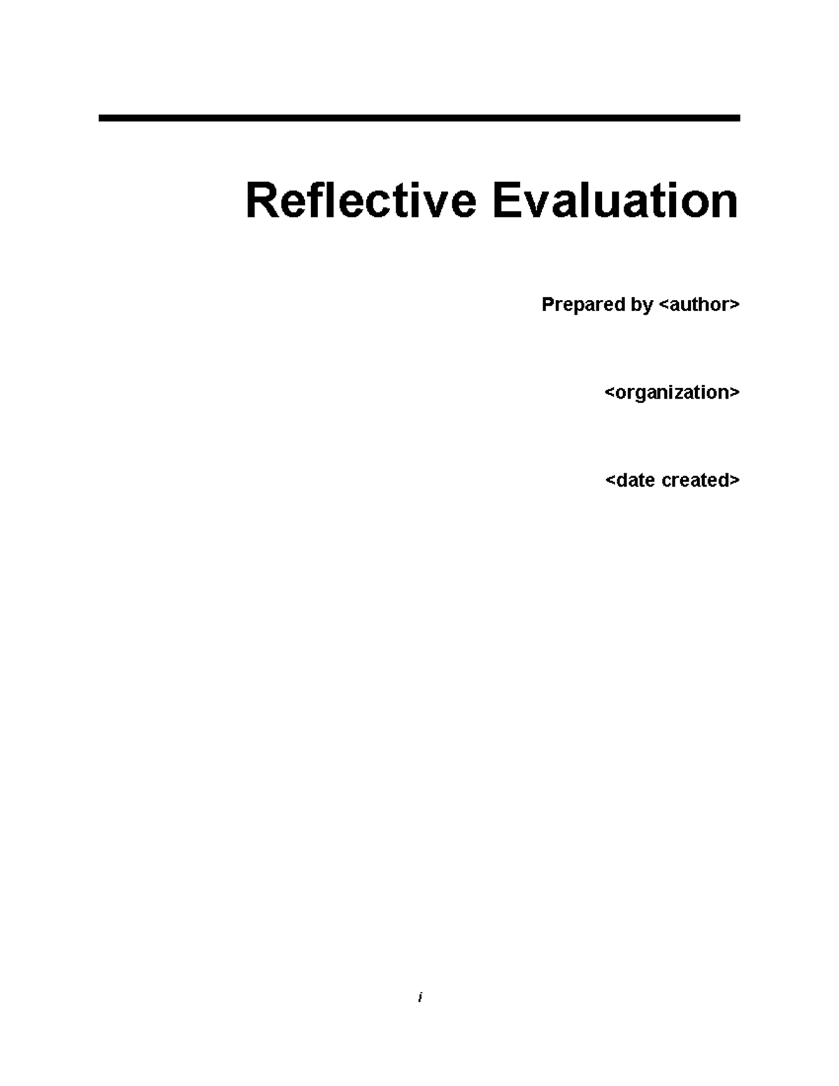 MM - good - Reflective Evaluation Prepared by