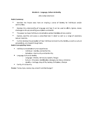 English HSC Notes - ENGLISH HSC NOTES COMMON MODULE – BILLY ELLIOT ...