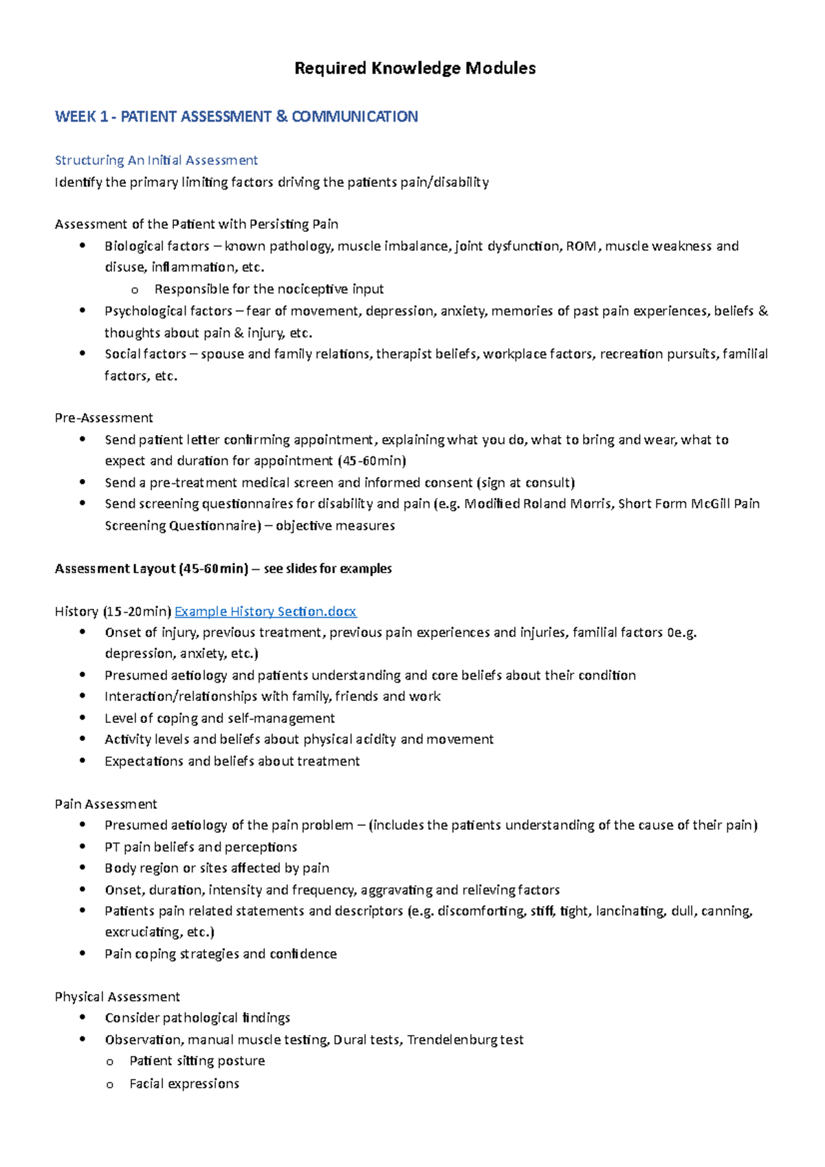 Required Knowledge Notes - all 10 lectures in 1 document - Required ...