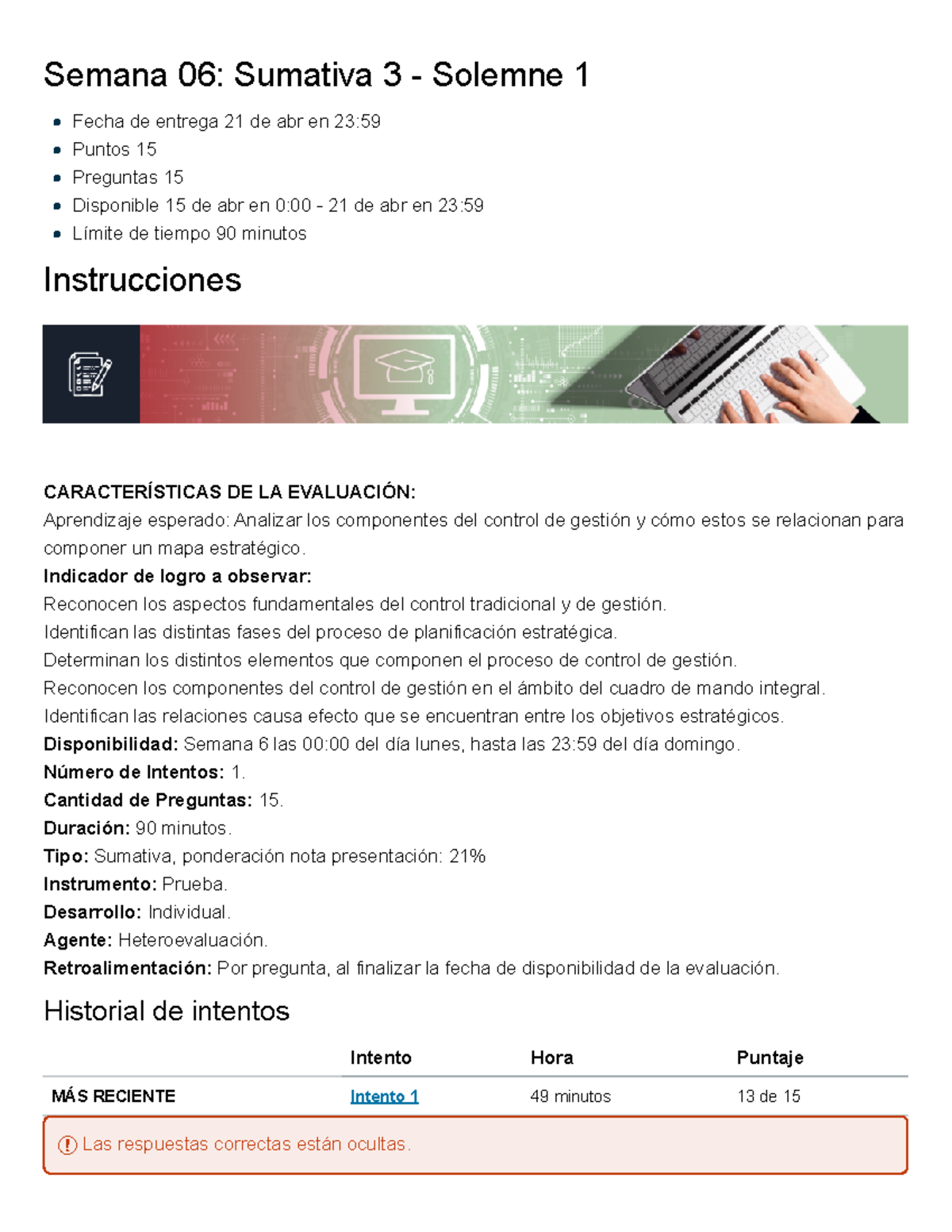 Semana 06 Sumativa 3 - Solemne 1 202405.2314 Control DE Gestión - Semana 06: Sumativa 3 ...