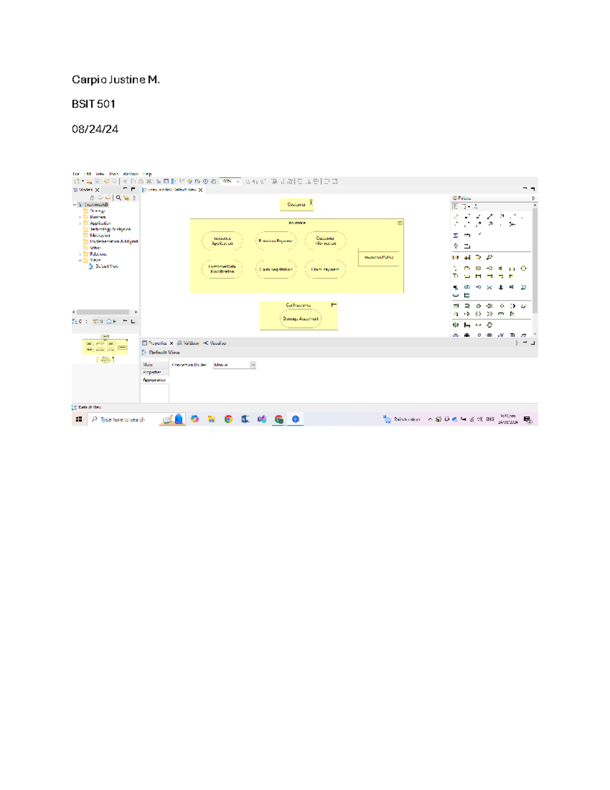Lab Exer 1 - Laboratory - Carpio Justine M. BSIT 501 File Edit View Tools Window Help . O y E B ...