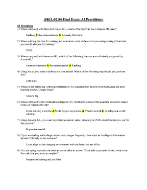 Skillsoft Apprentice Developer Final Exam - Final Exam: Apprentice Developer 60 Questions ...