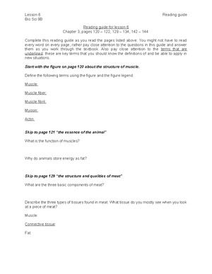 Lesson 2 Reading Guide - Lesson 2Bio Sci 9B Reading guide Reading guide ...