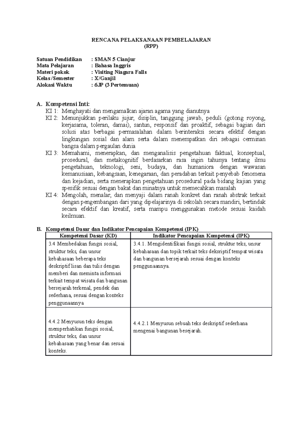 Micro Teaching RPP - Contains RPP with topics for the English Language ...