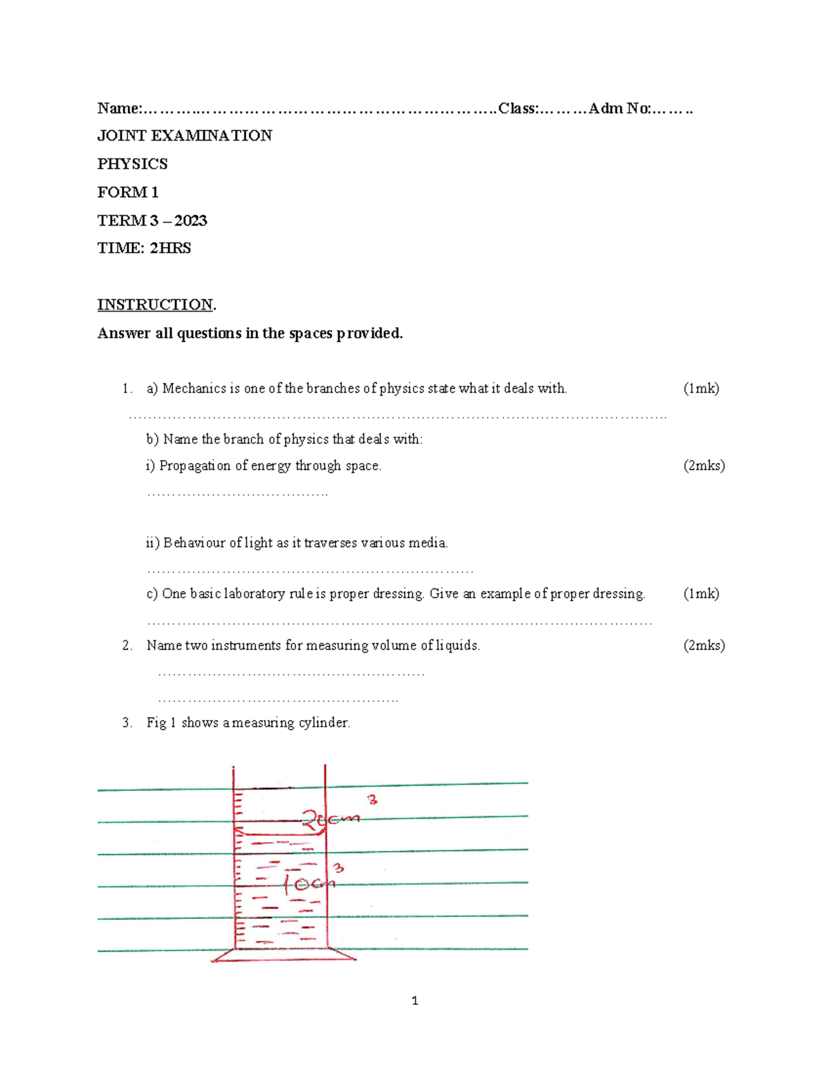 F1 Physics QST 2024 Teacher - - Studocu