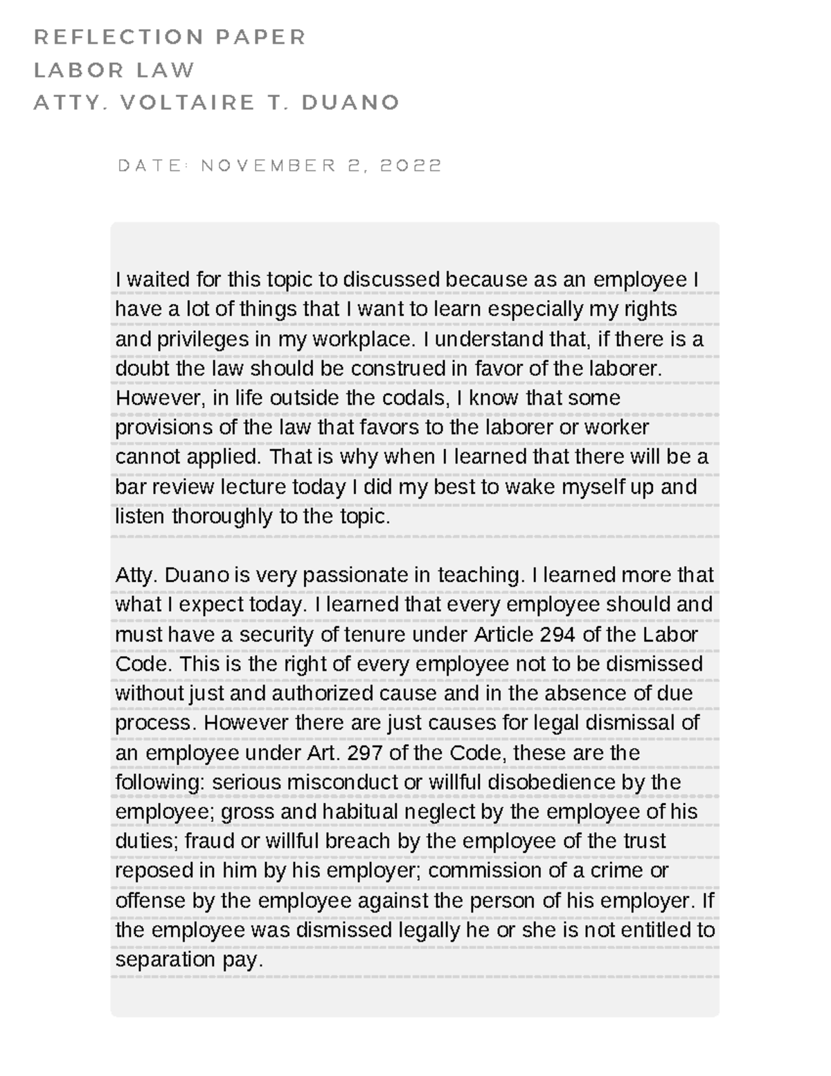 Sardin 1102 - reflection paper - I waited for this topic to discussed ...