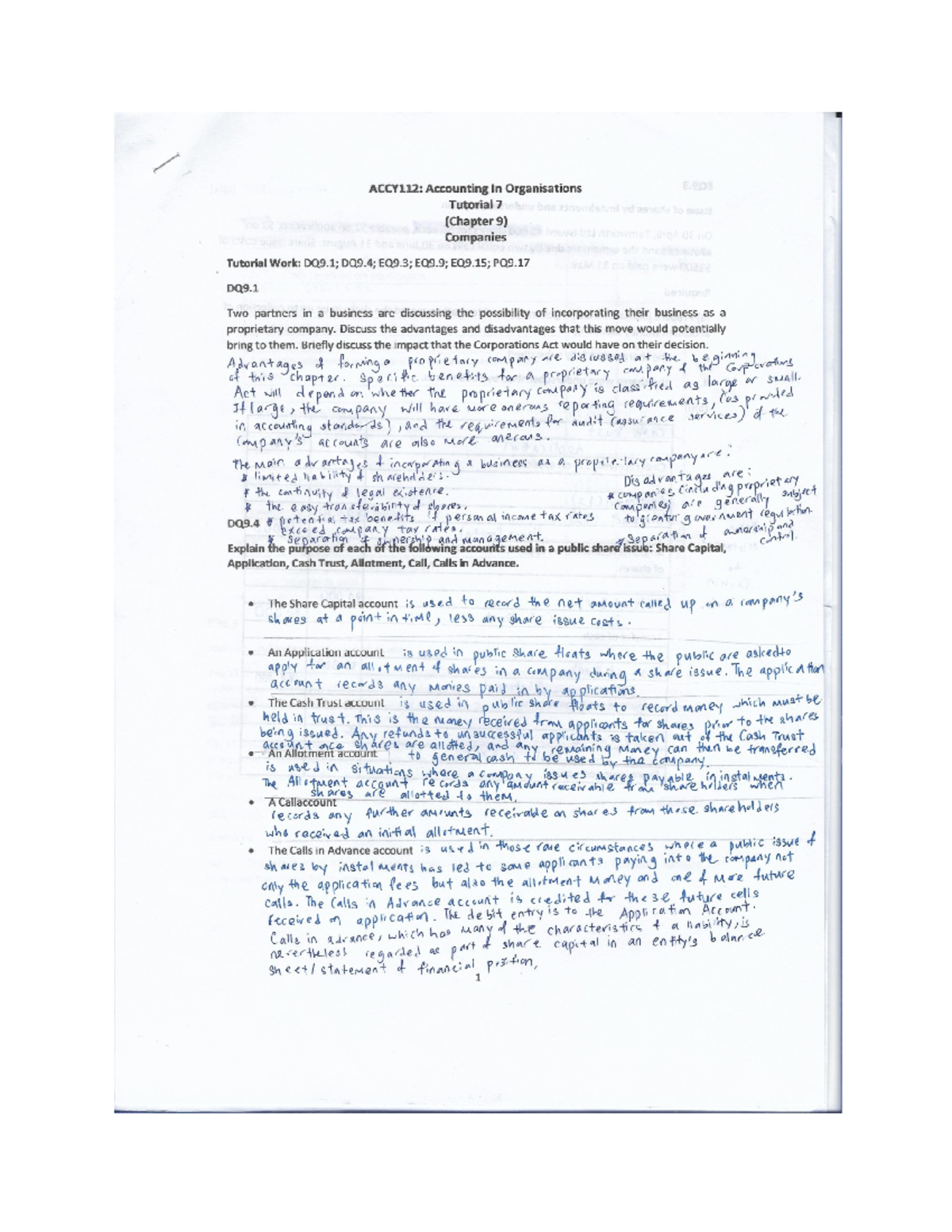 ACCY 112 Tutorial 8 - Accounting Principles - Studocu