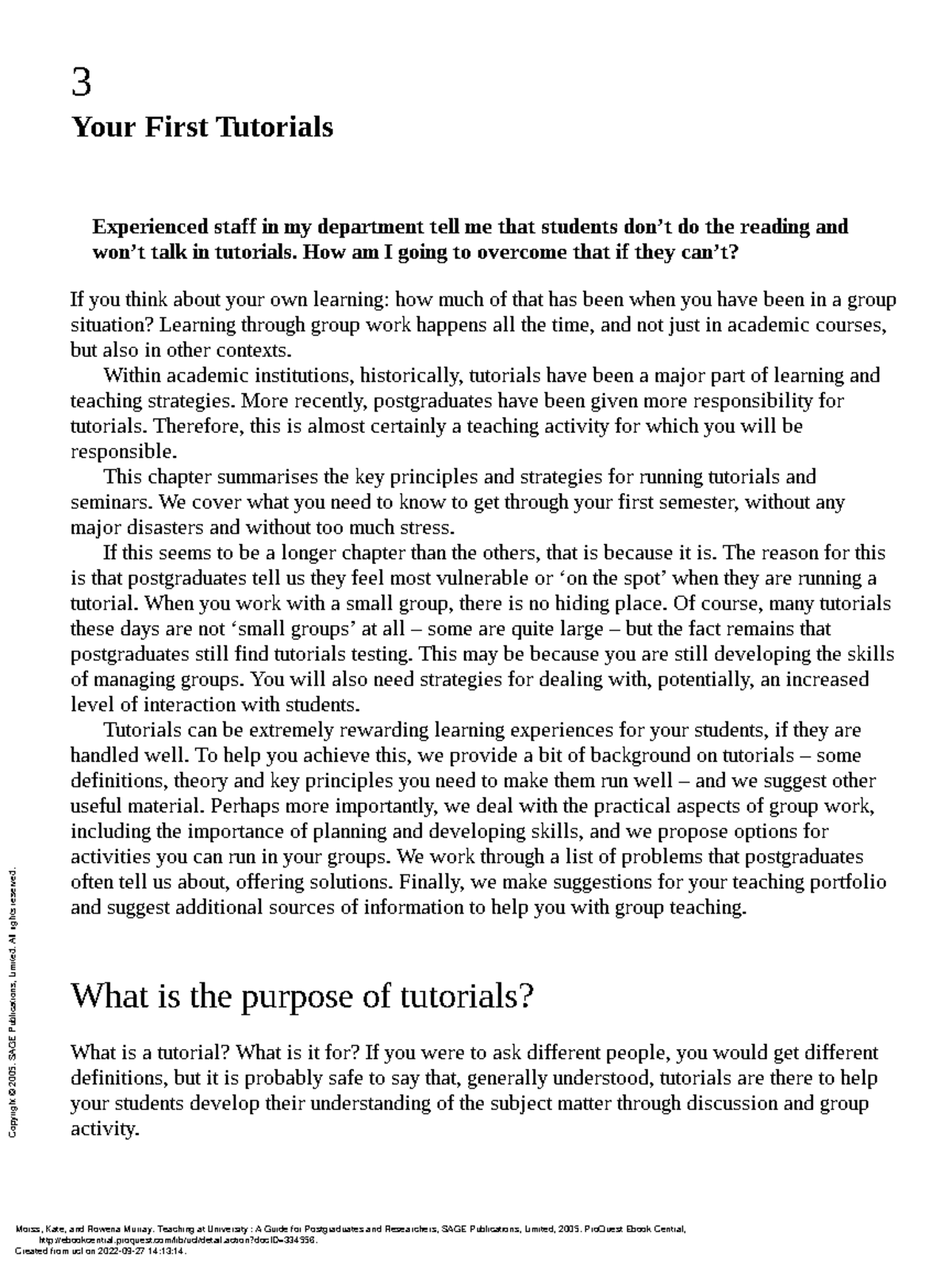 Reading 2 Your first tutorials - 3 Your First Tutorials Experienced ...