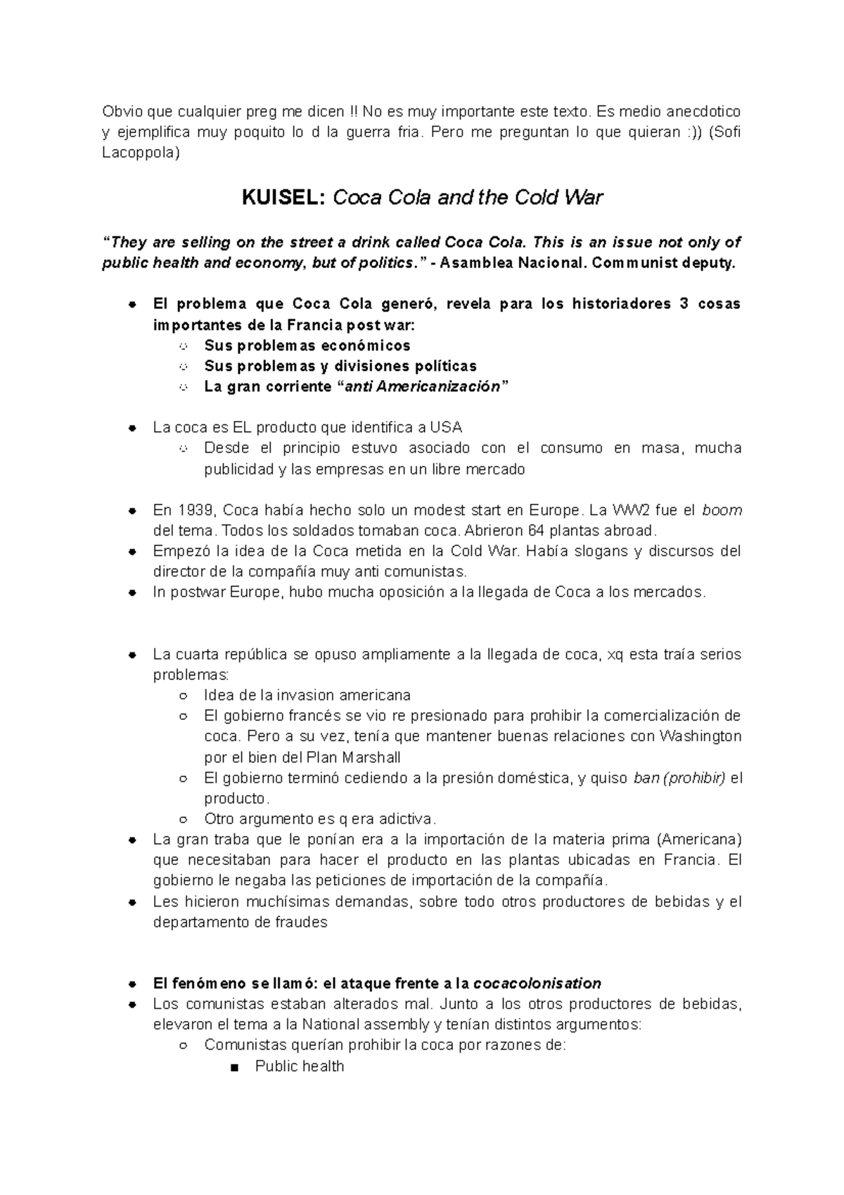 Kuisel - Coca Cola and the Cold Wa - Obvio que cualquier preg me dicen ...