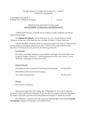 Basic Will - LAST WILL AND TESTAMENT OF TESTATOR I, Skyler Riddle, of ...
