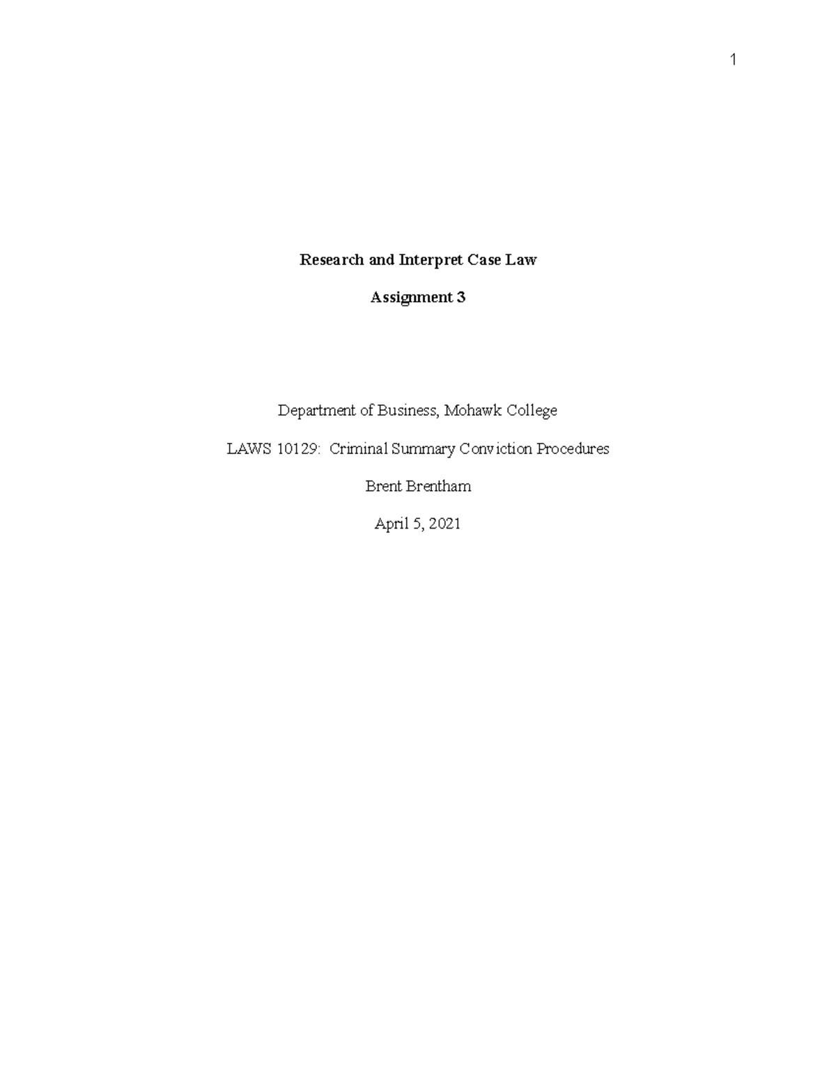 RMaguire - Assignment 3 - Research and Interpret Case Law Submitted ...