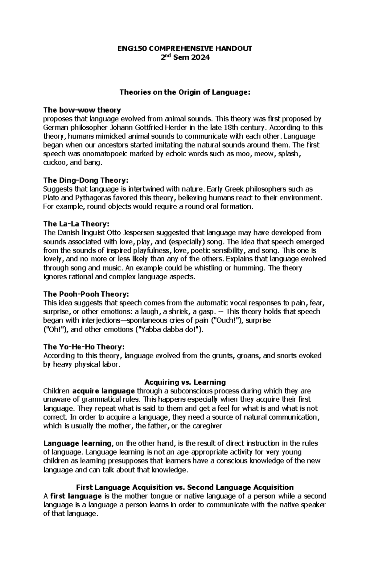 ENG150- Comprehensive- Handout - ENG150 COMPREHENSIVE HANDOUT 2 nd Sem ...