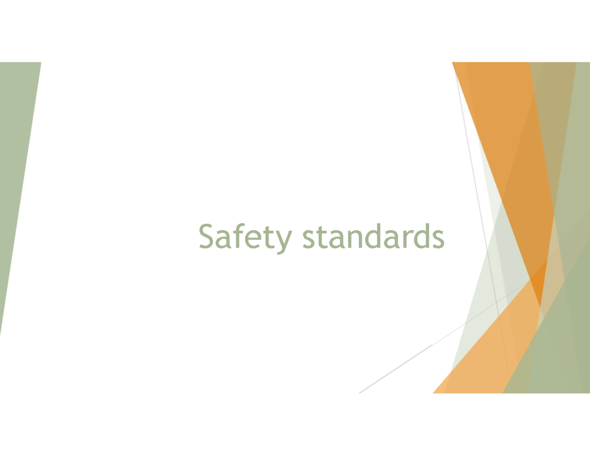Safety standards in ECE Laws - Safety standards Administrative Order No ...