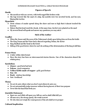 The Decameron Interdisciplinary Elective 2 Great Books Program - THE ...