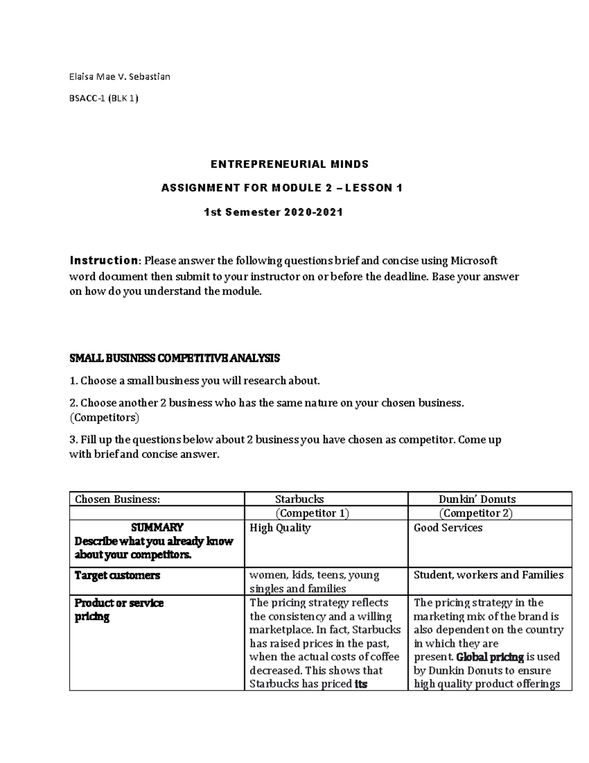 Assignment FOR Module 2 Lesson 1 - Elaisa Mae V. Sebastian BSACC-1 (BLK ...