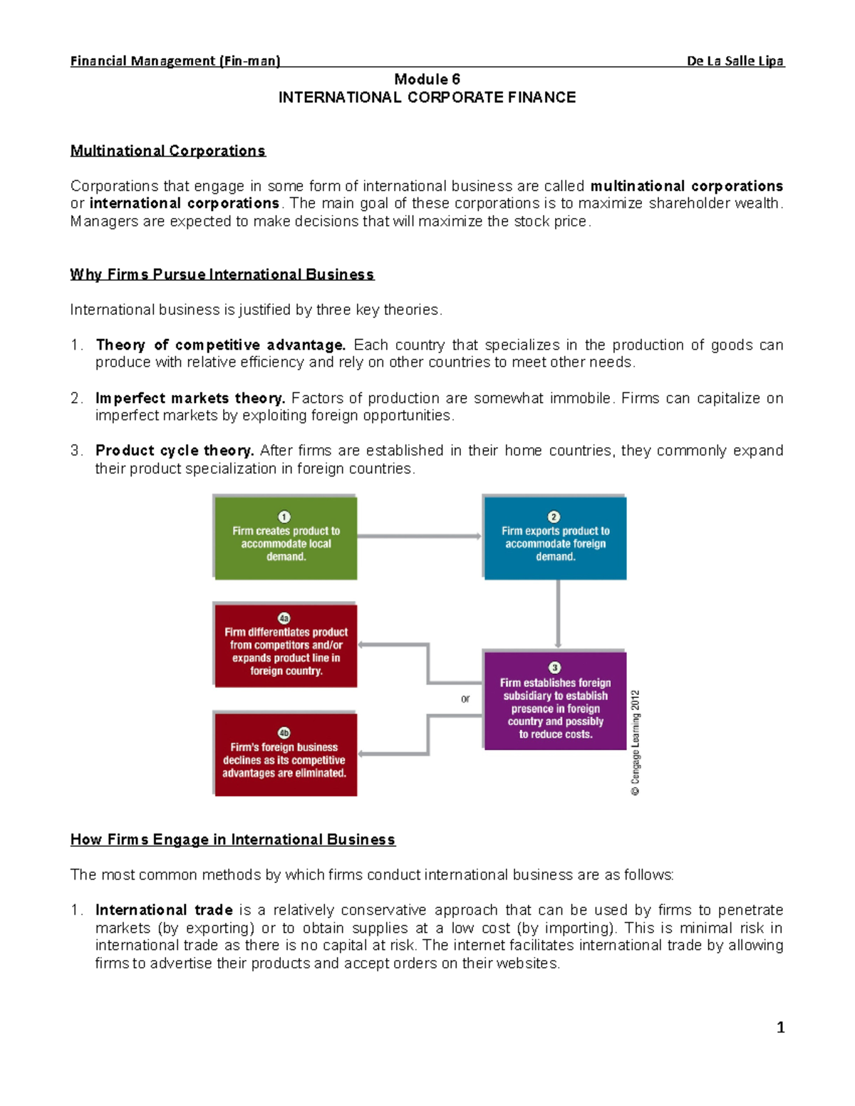 06 - International Corporate Finance (Notes) - Module 6 INTERNATIONAL ...