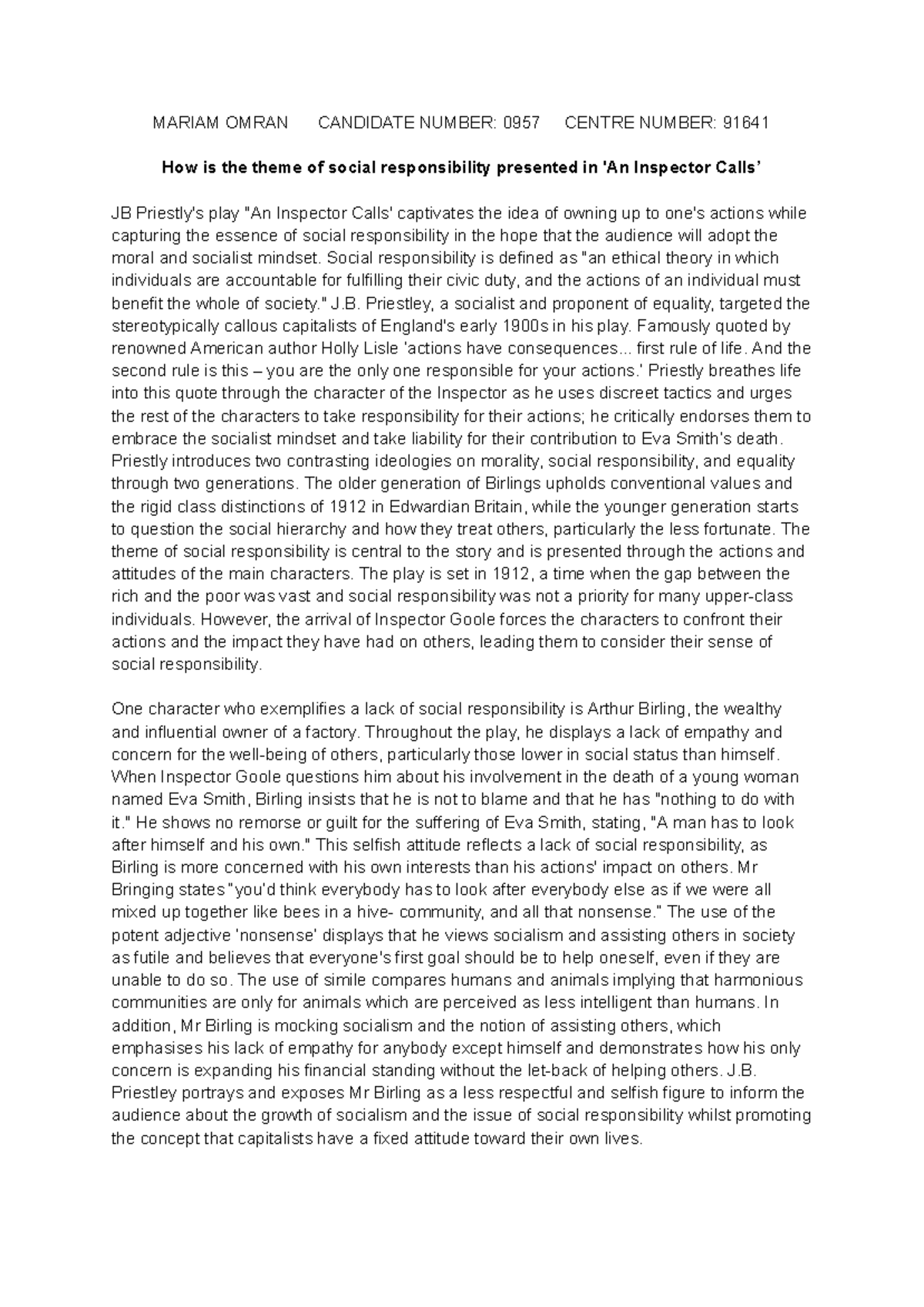 LIT CW - AIC - Google Docs final - MARIAM OMRAN CANDIDATE NUMBER: 0957 ...