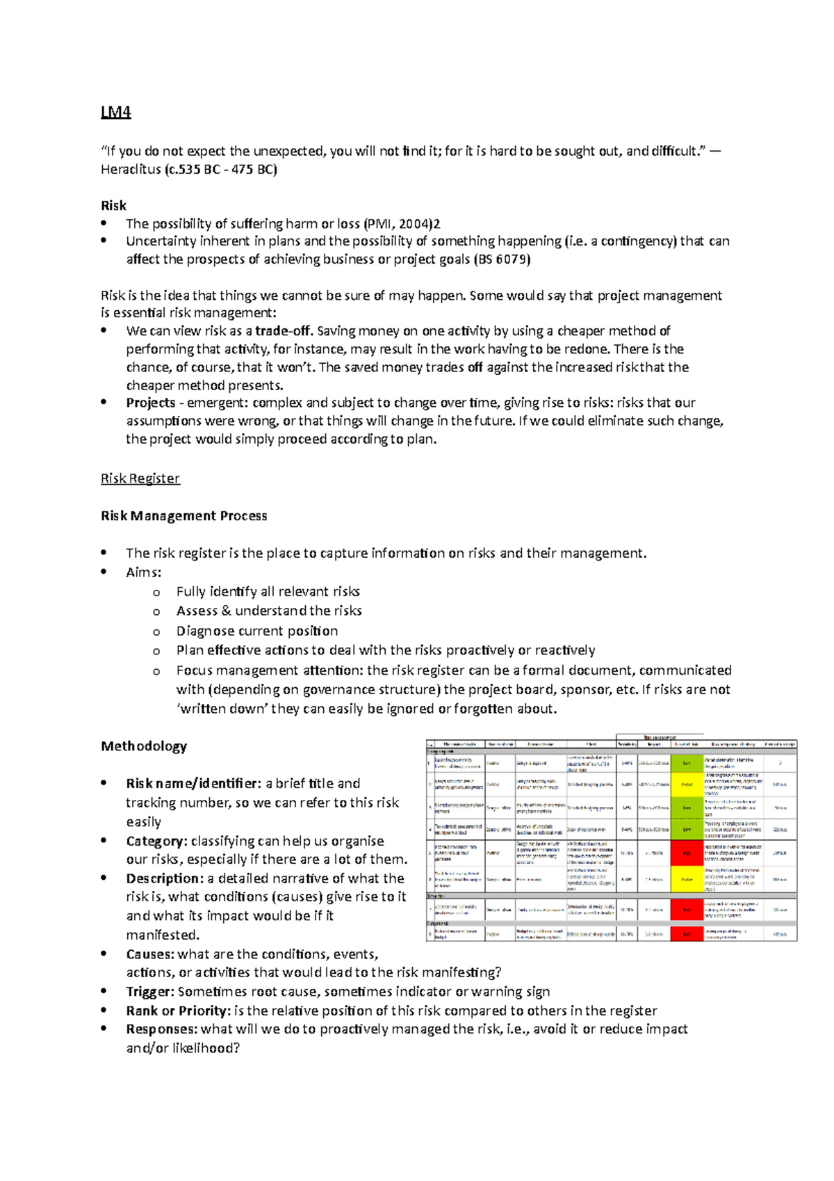 LM4 - Learning Module 4 Notes - LM “If you do not expect the unexpected ...