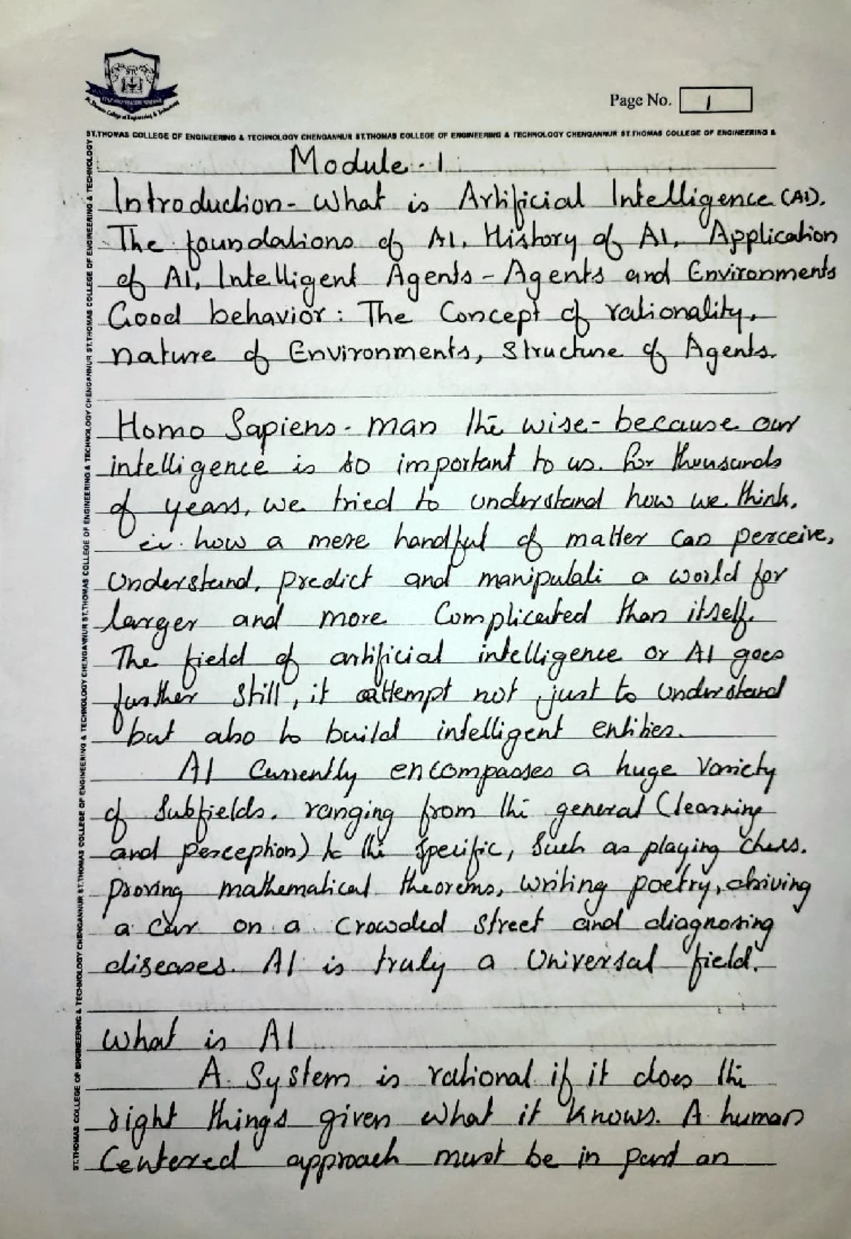 AI module 1 - Artificial Intelligence - Studocu