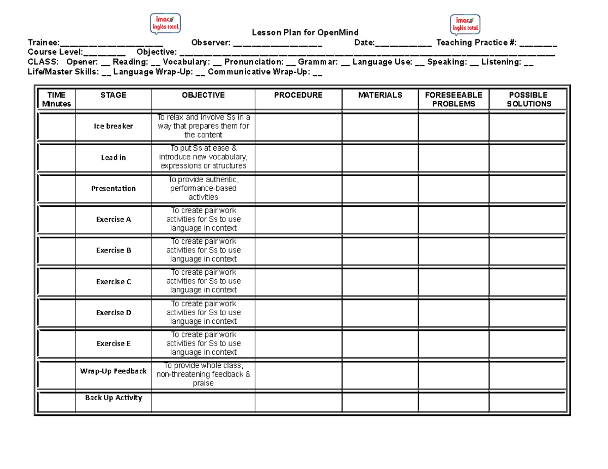 TTC Open Mind Template[ 468] - Lesson Plan for OpenMind Trainee ...