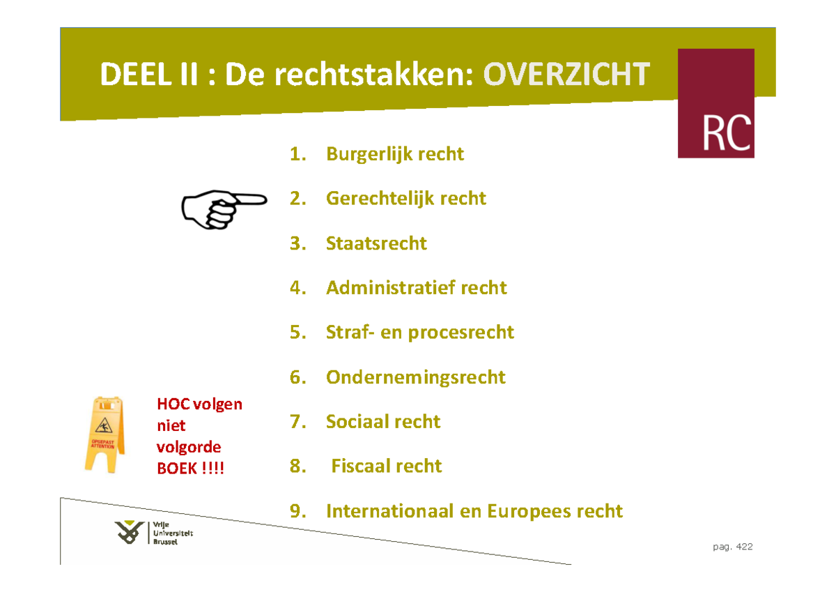 Gerechtelijk Recht - Powerpoint - 1. Burgerlijk recht 2. Gerechtelijk ...