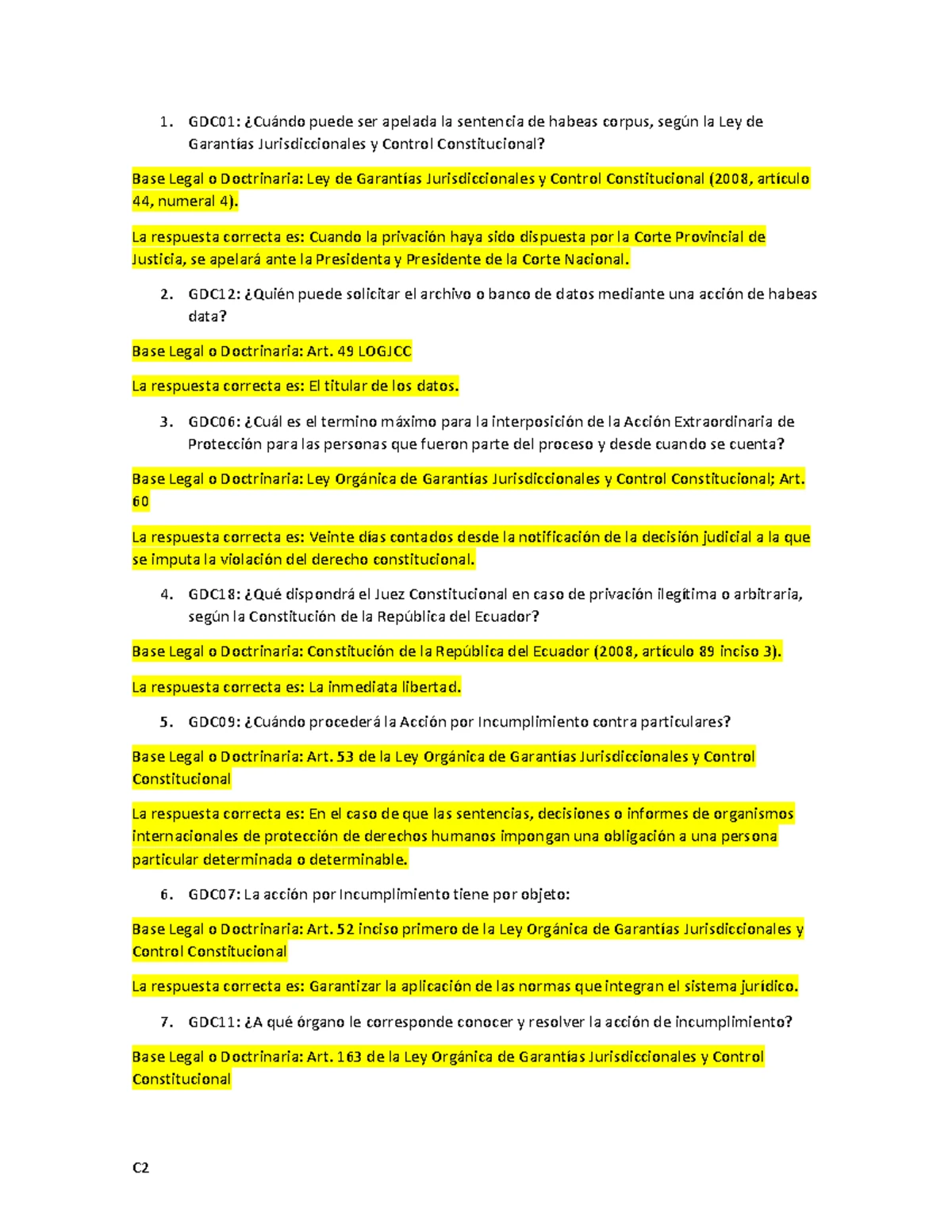 Evaluacion C2 - GDC01: ¿Cuándo puede ser apelada la sentencia de habeas ...