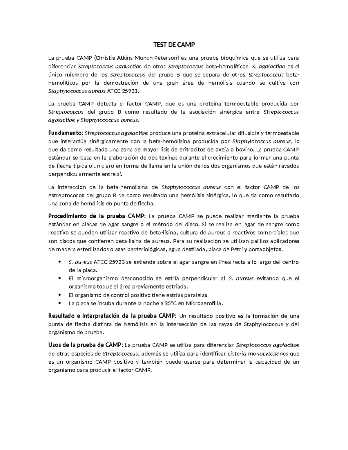 Técnica Test de Camp - TEST DE CAMP La prueba CAMP (Christie-Atkins ...