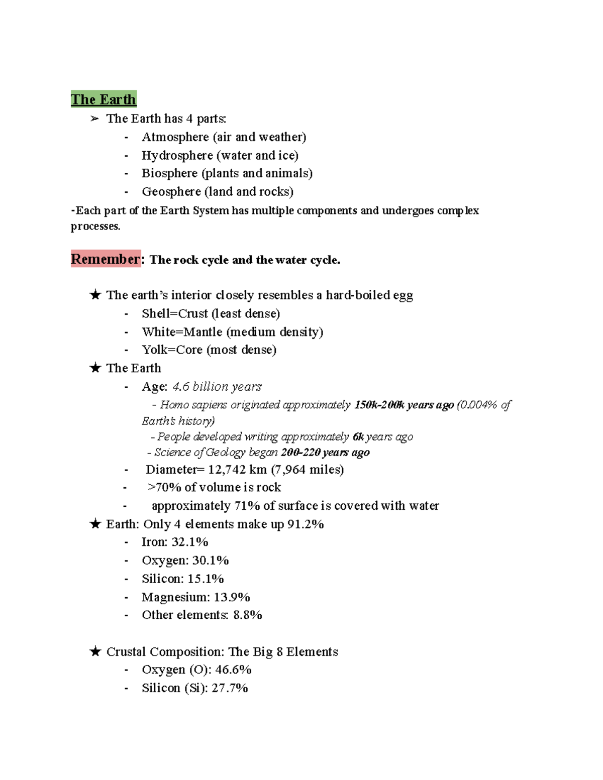 Geol Lecture 1: The earth system and structure - The Earth The Earth ...