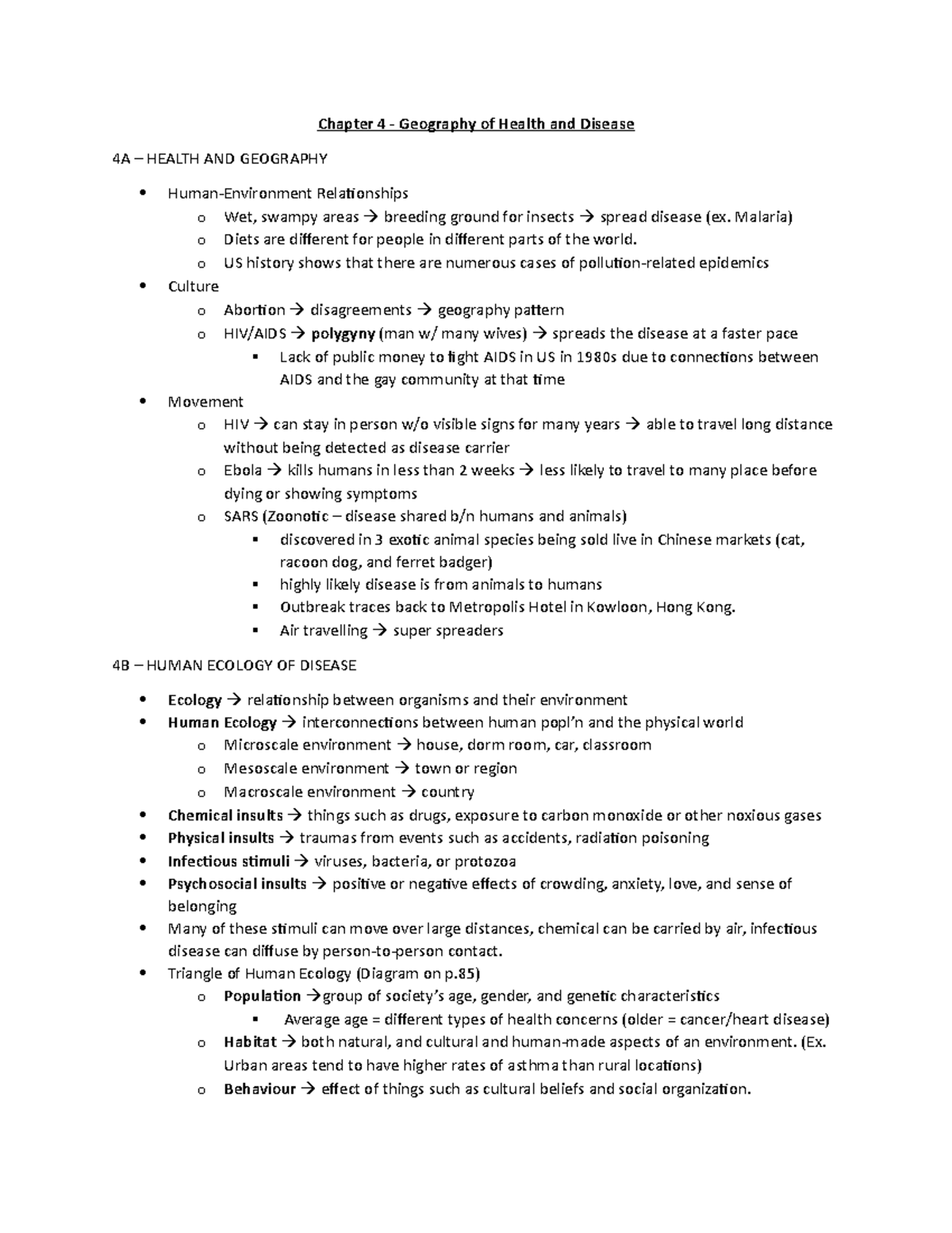 Geography & Human Habitat - Lecture notes - Chapter 4 - Chapter 4 ...