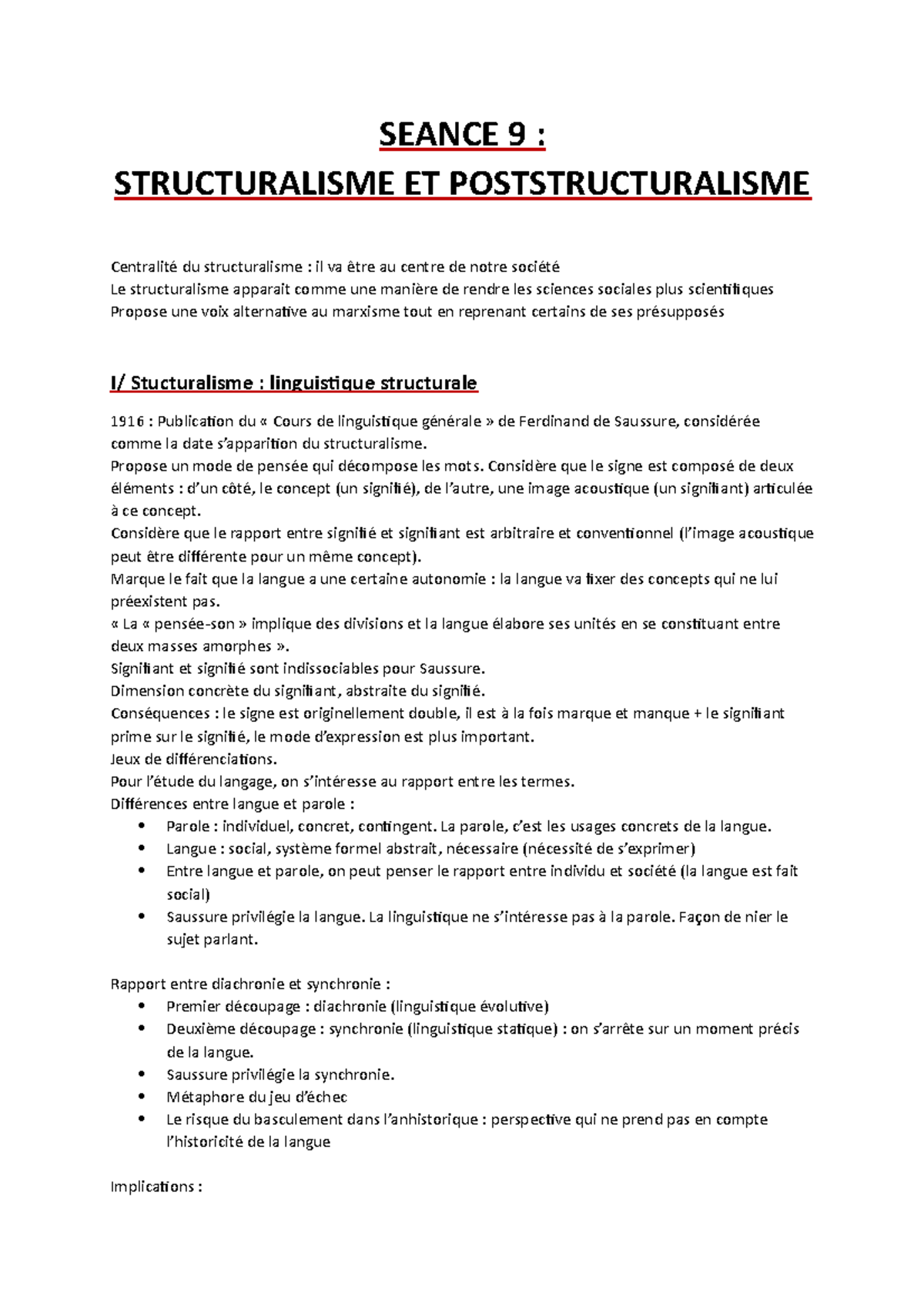 Le structuralisme - Propose un mode de pensée qui décompose les mots ...