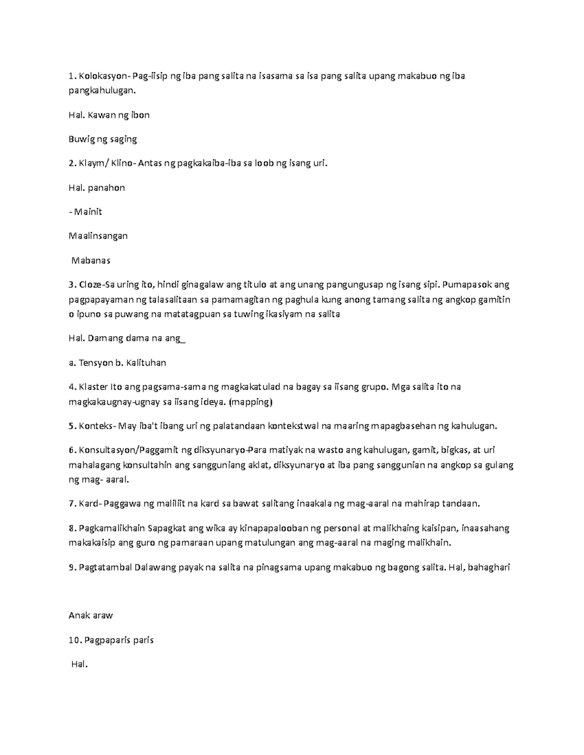 1. Kolokasyon-WPS Office - Kolokasyon- Pag-iisip ng iba pang salita na ...