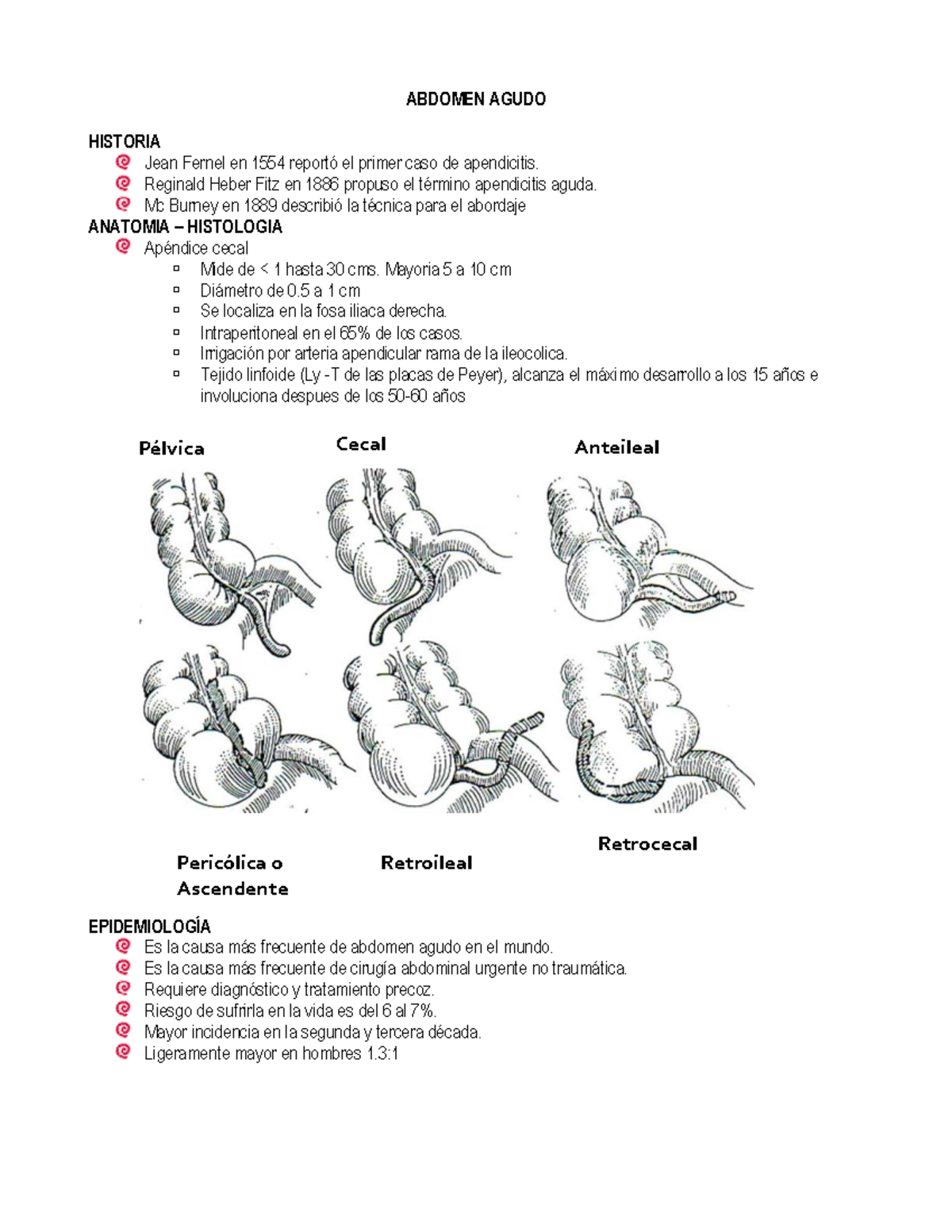 Apendicitis - Reginald Heber Fitz en 1886 propuso el término ...