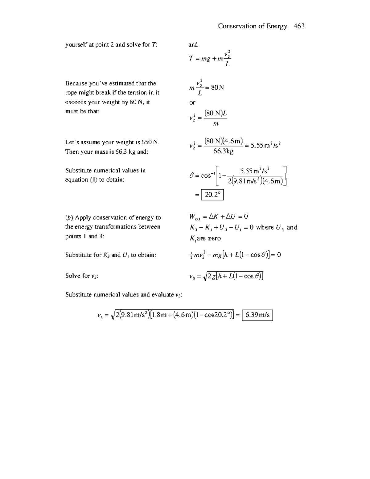 Physics Material - Conservation of Energy 463 yourself at point 2 and solve for T: and L v T mg ...