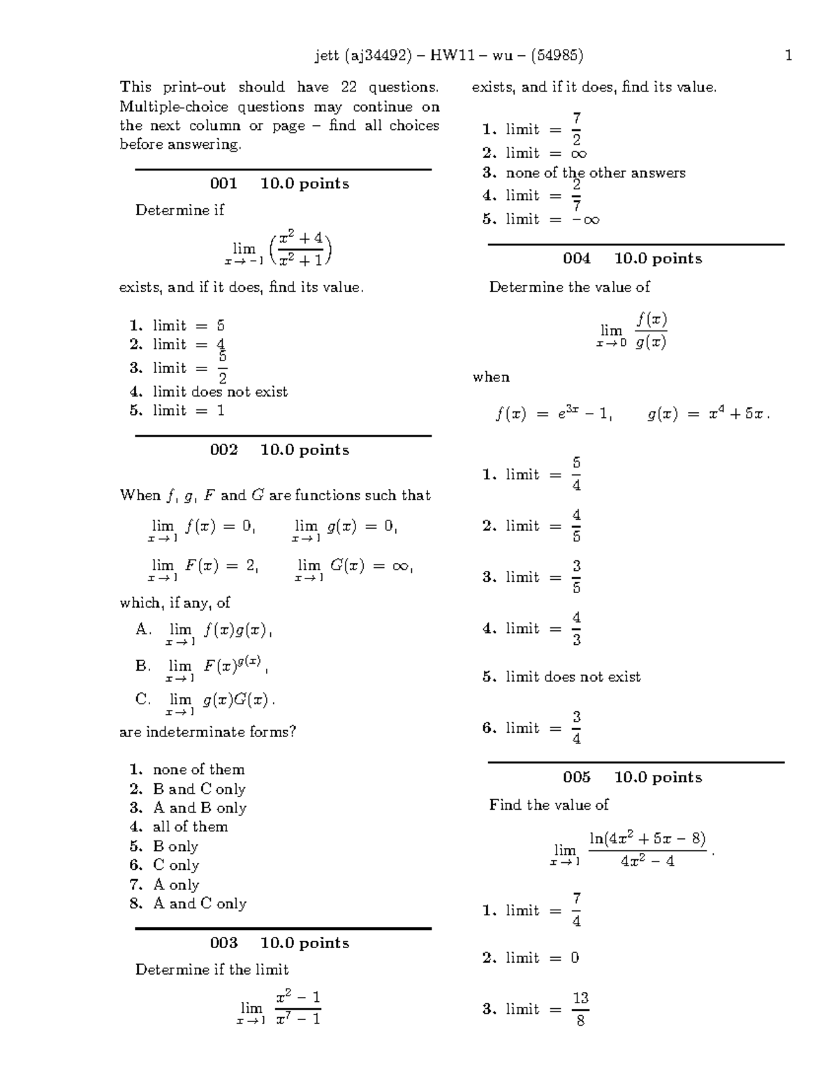 HW11-problems - kkhh - This print-out should have 22 questions. Multiple-choice questions may ...
