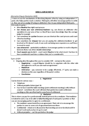 Civil Litigation - Pre Action Protocols - WEEK 2 – PRE ACTION PROTOCOLS ...