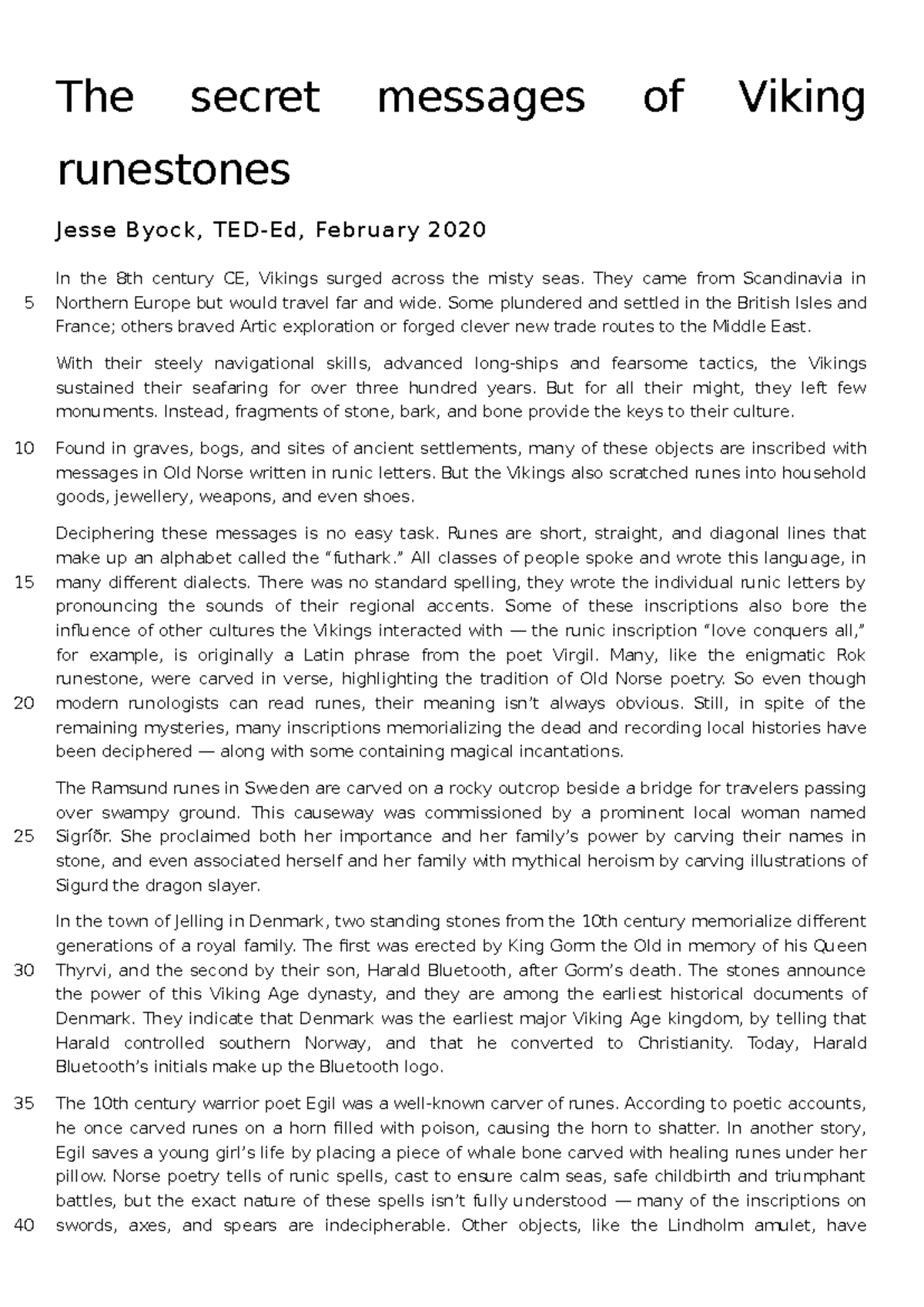 The secret messages of Viking runestones - The secret messages of ...