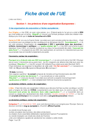 Cours DE Droit DE L' Union EuropéENNE - COURS DE DROIT DE L’UNION ...