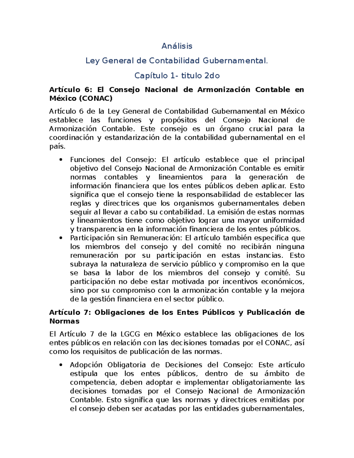 Análisis LGCG - Necesito la nif b7 - Análisis Ley General de ...