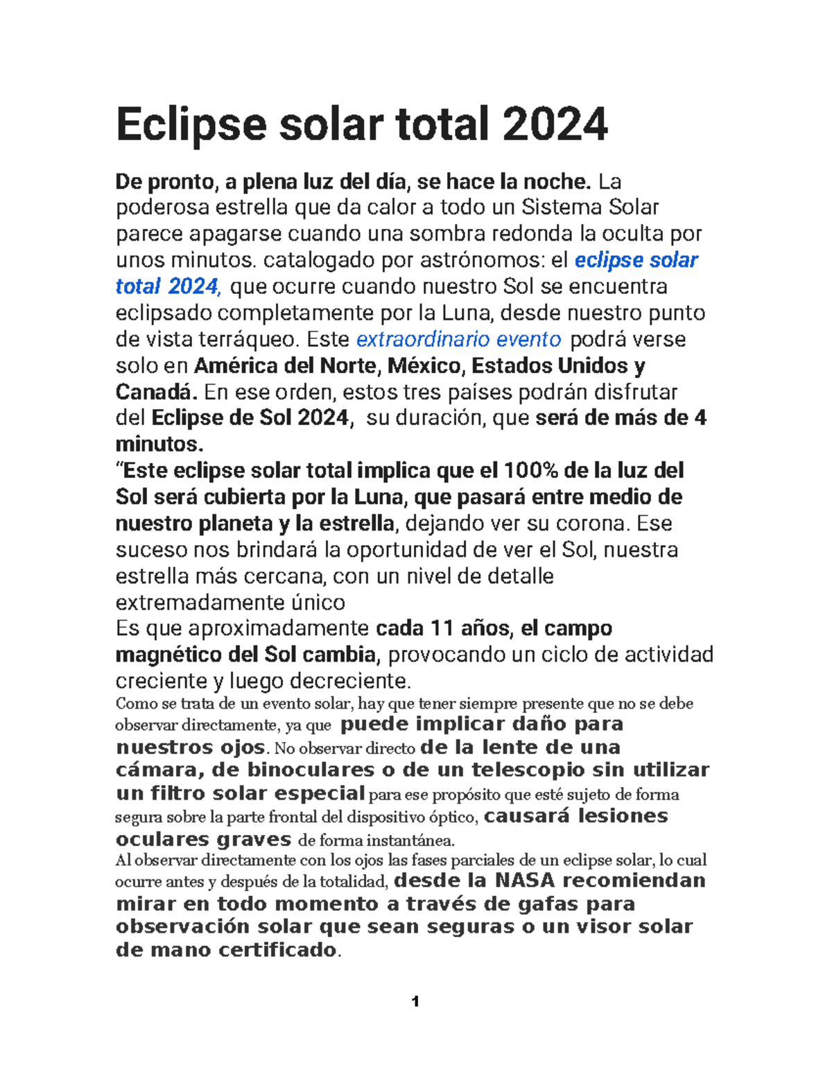 Eclipse solar total 2024 - Eclipse solar total 2024 De pronto, a plena ...