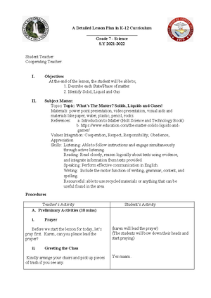 Dlp 5 - Detailed Lesson Plan for Practice Teach - A Detailed Lesson ...